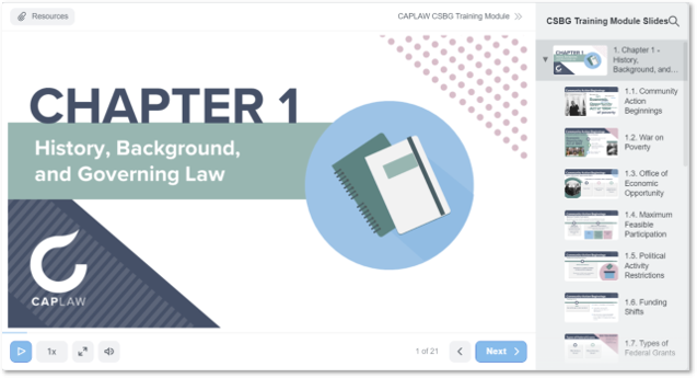 CAPLAW CSBG Training Module